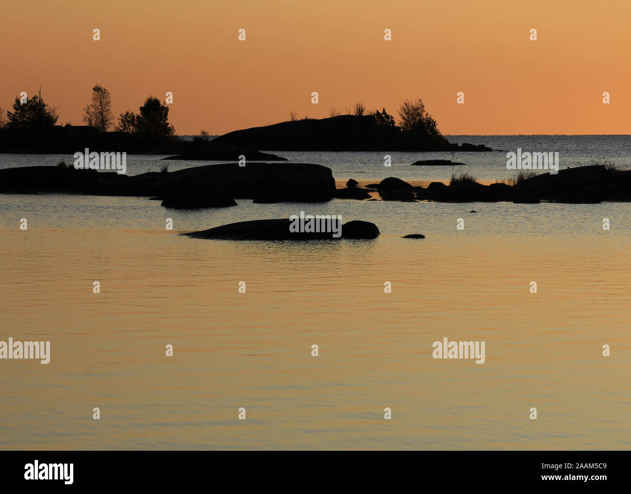 Morning scene at the shore of Lake Vanern, Sweden Stock Photo - Alamy