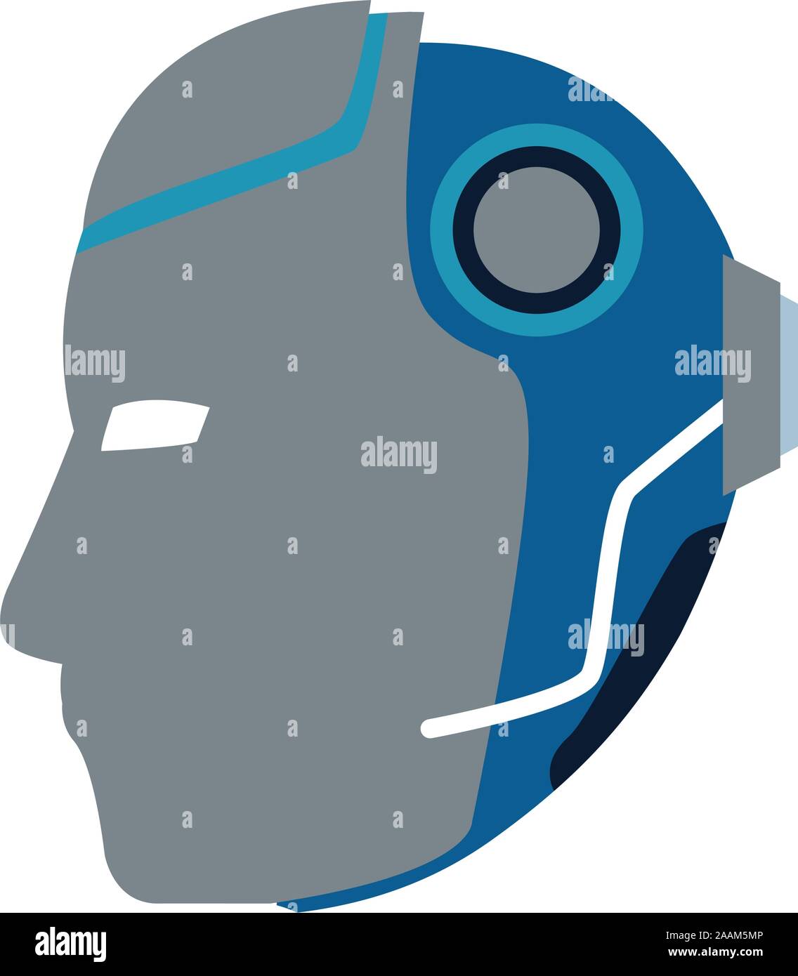 side view of robotic head icon, flat design Stock Vector Image & Art ...