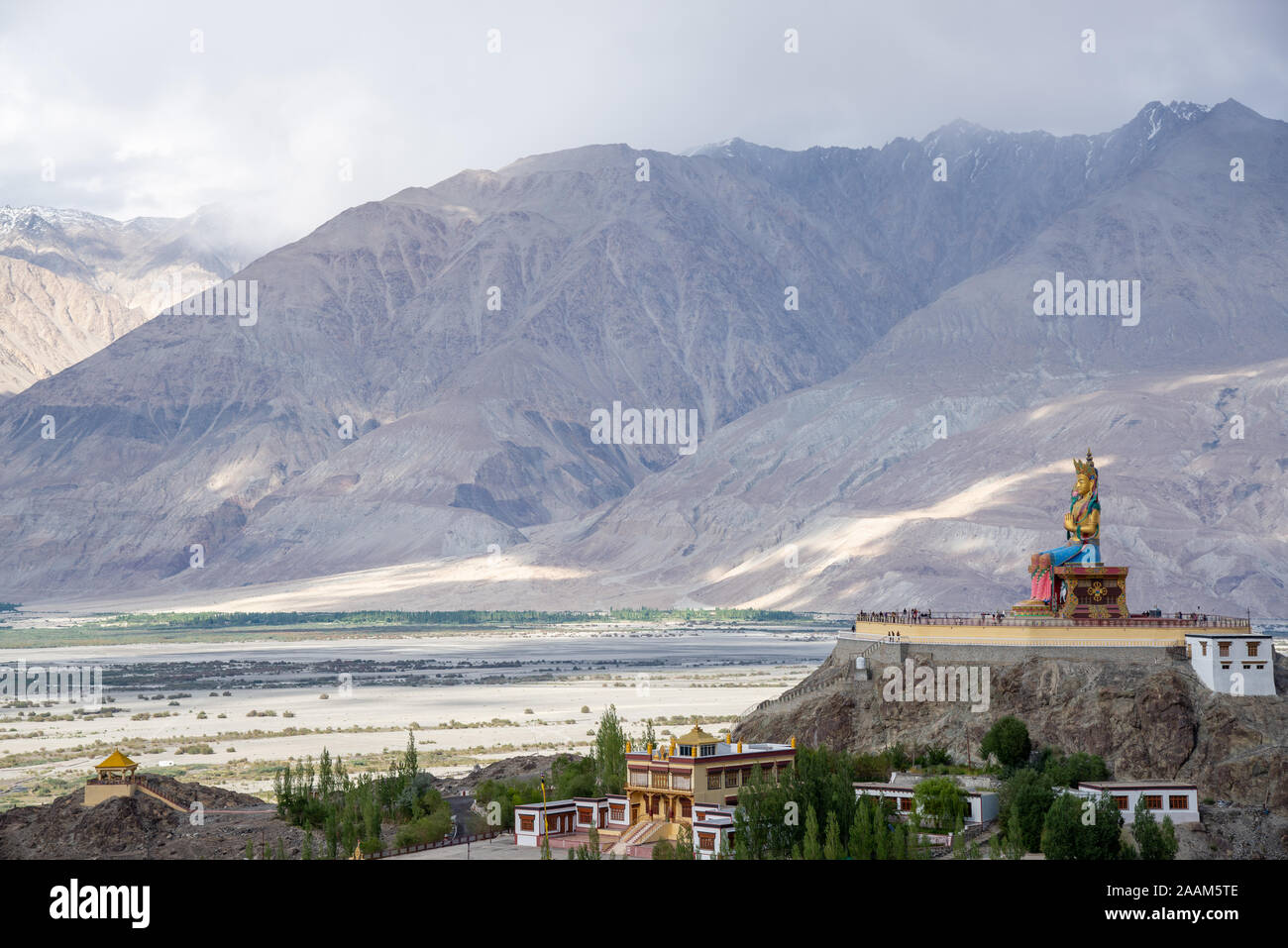 Diskit monastery in Nubra valley, Ladakh, northern India Stock Photo ...