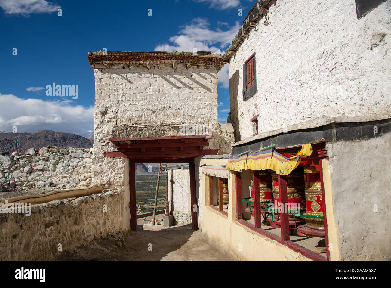 Diskit monastery in Nubra valley, Ladakh, northern India Stock Photo ...