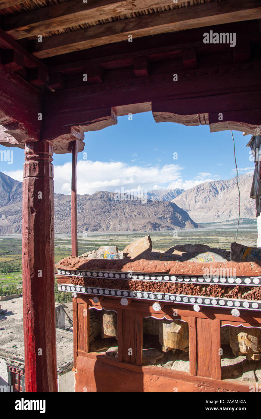 Diskit monastery in Nubra valley, Ladakh, northern India Stock Photo ...