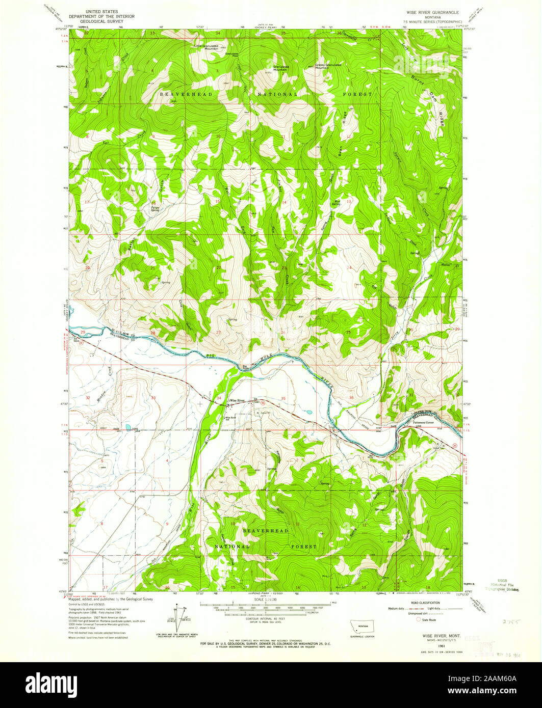 Map of wise river montana hi-res stock photography and images - Alamy