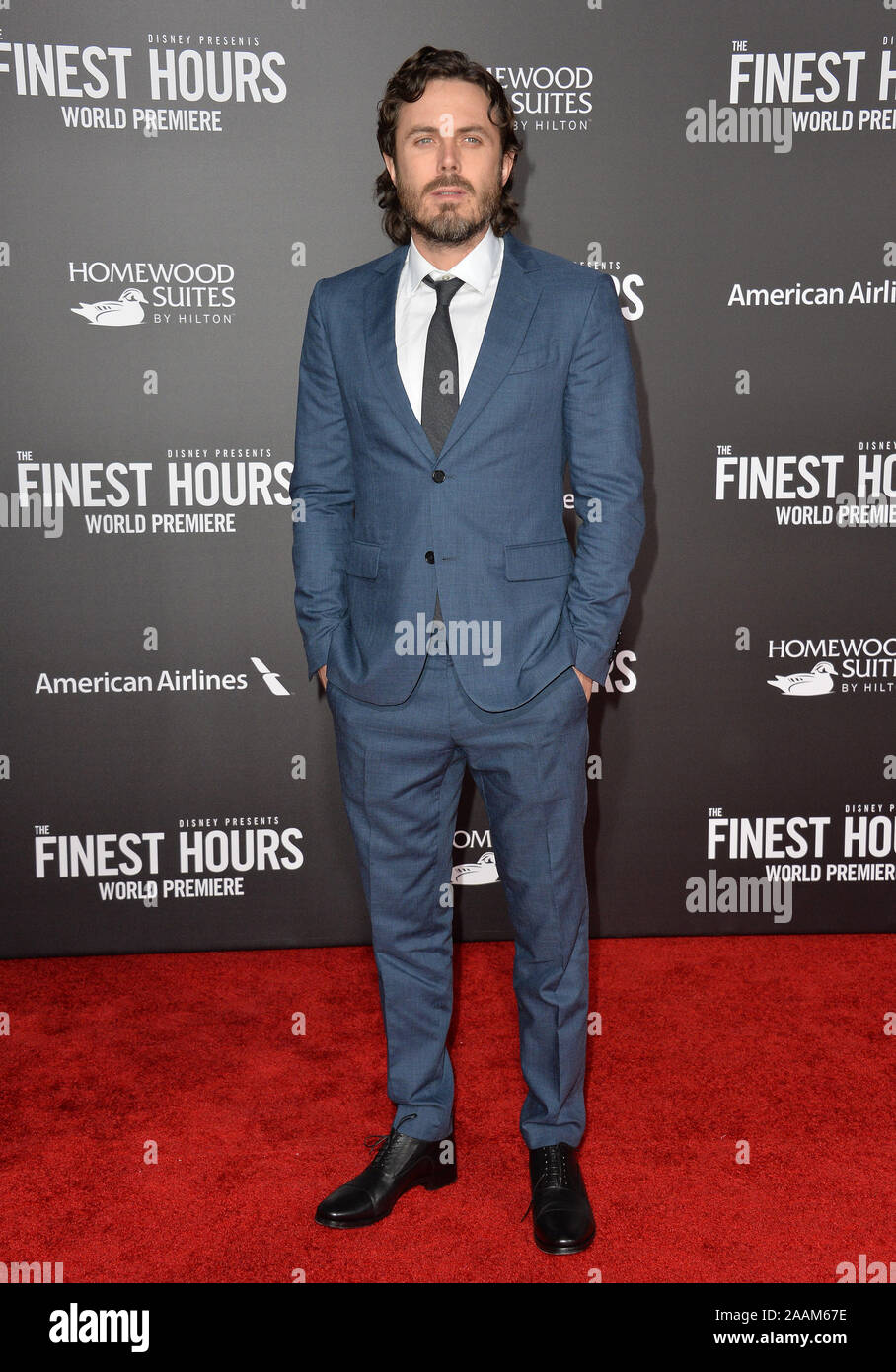 LOS ANGELES, CA - JANUARY 25, 2016: Actor Casey Affleck at the premiere ...