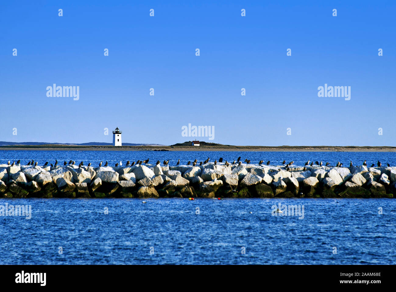 Long Point Lighthouse and jetty, Provincetown, Massachusetts, USA Stock ...