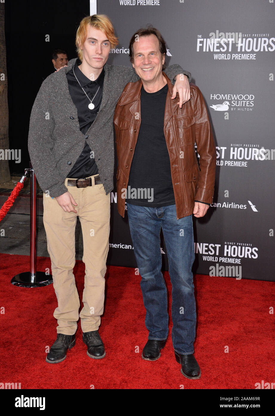 LOS ANGELES, CA - JANUARY 25, 2016: Actor Bill Paxton & son James ...