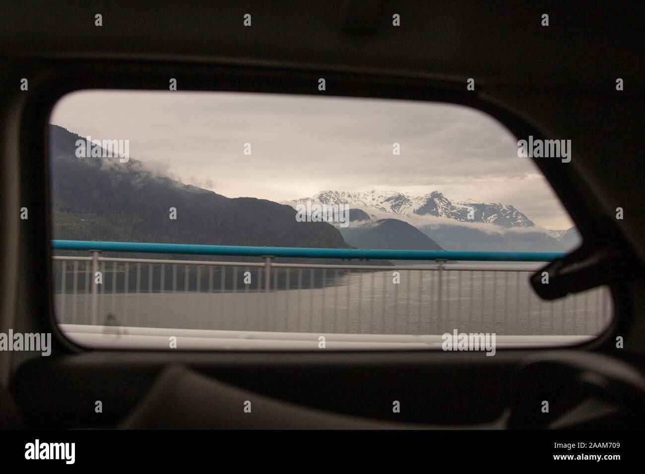 Norway through a door window Stock Photo - Alamy