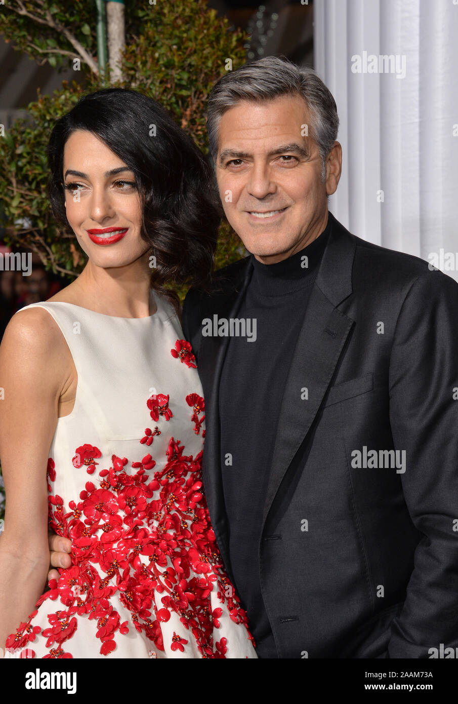 LOS ANGELES, CA - FEBRUARY 1, 2016: Actor George Clooney & wife Amal ...