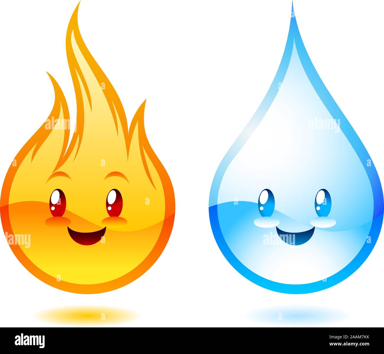 Fire and water cartoon characters Stock Vector Image & Art - Alamy