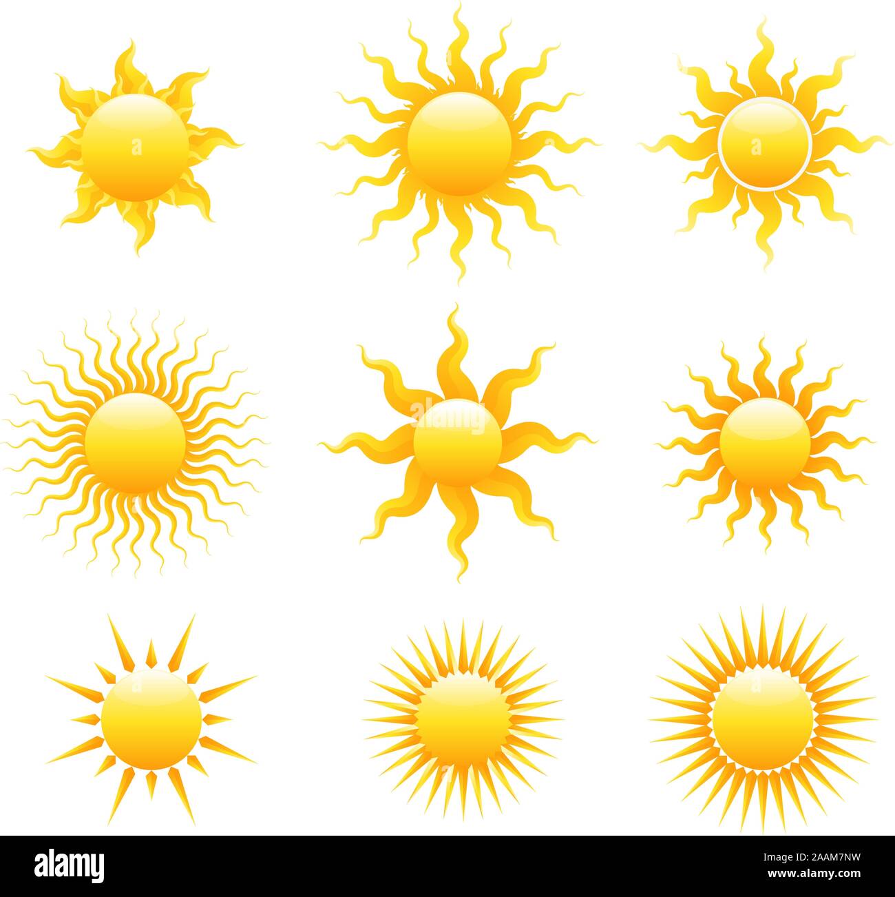 Sun icon set Stock Vector Image & Art - Alamy