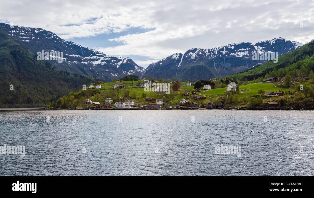 Aerial shot of Arnafjord at Sognefjord in Norway Stock Photo - Alamy