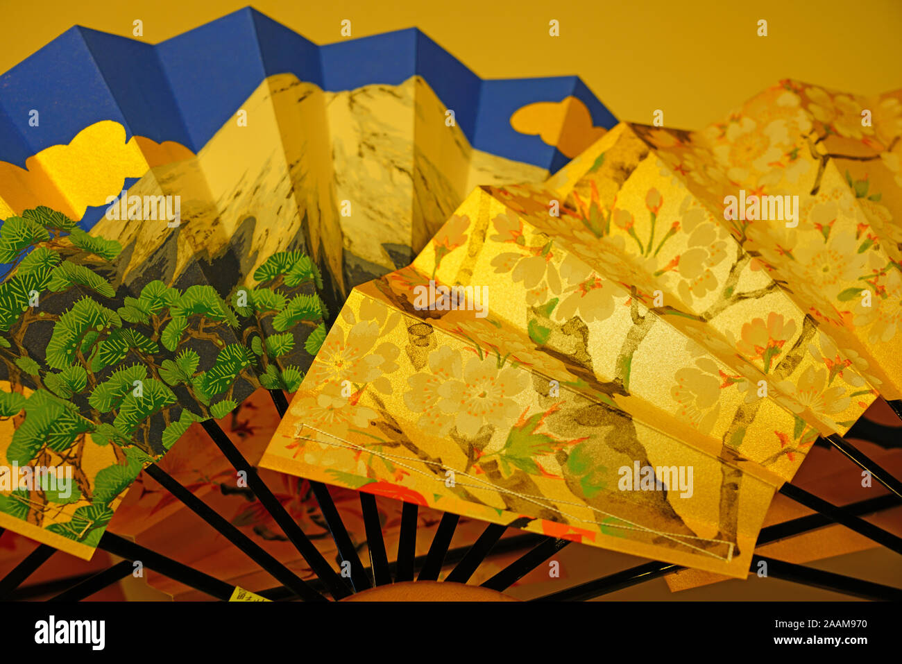 Traditional paper fans in a crafts store in Kyoto, Japan Stock Photo ...