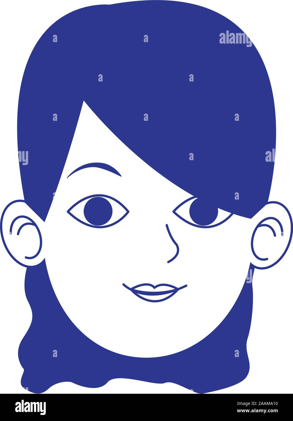 cute woman face icon, flat design Stock Vector Image & Art - Alamy