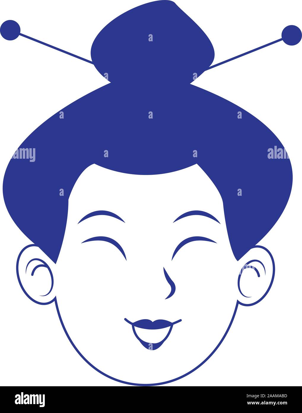 happy oriental woman face icon Stock Vector Image & Art - Alamy