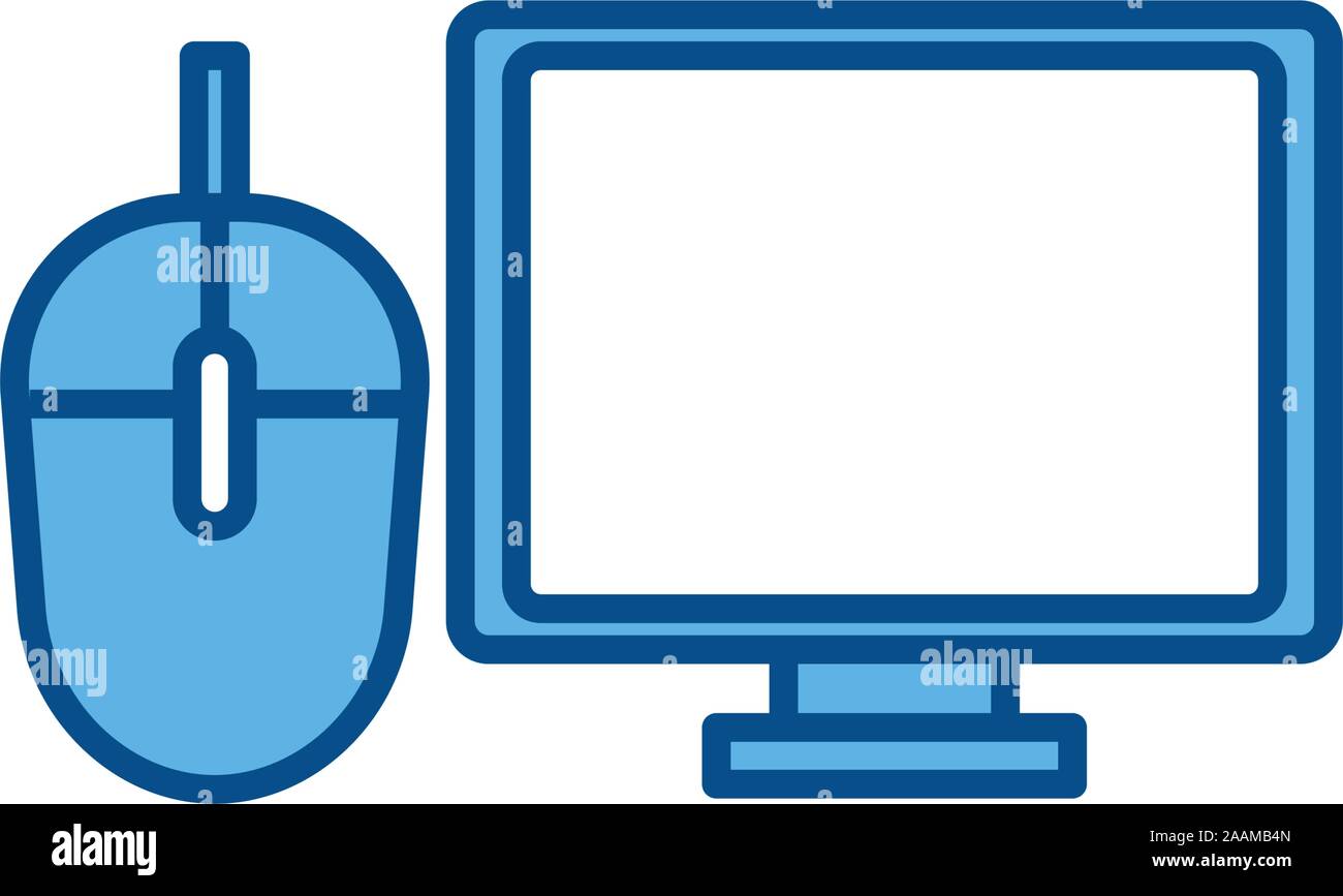 computer mouse gadget internet line and fill style illustration Stock ...