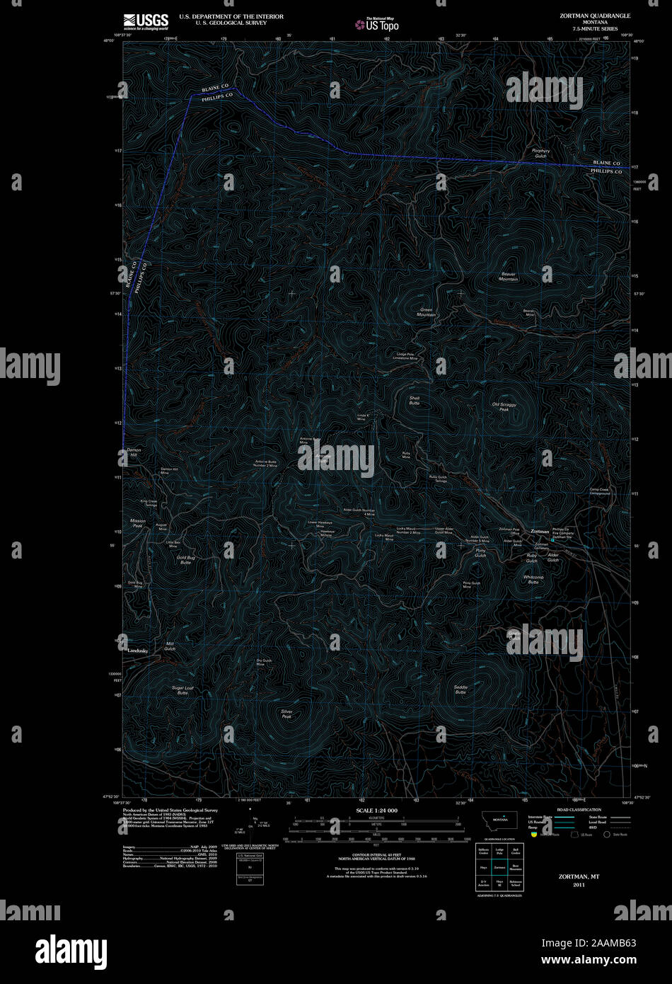 Map of zortman montana hi-res stock photography and images - Alamy