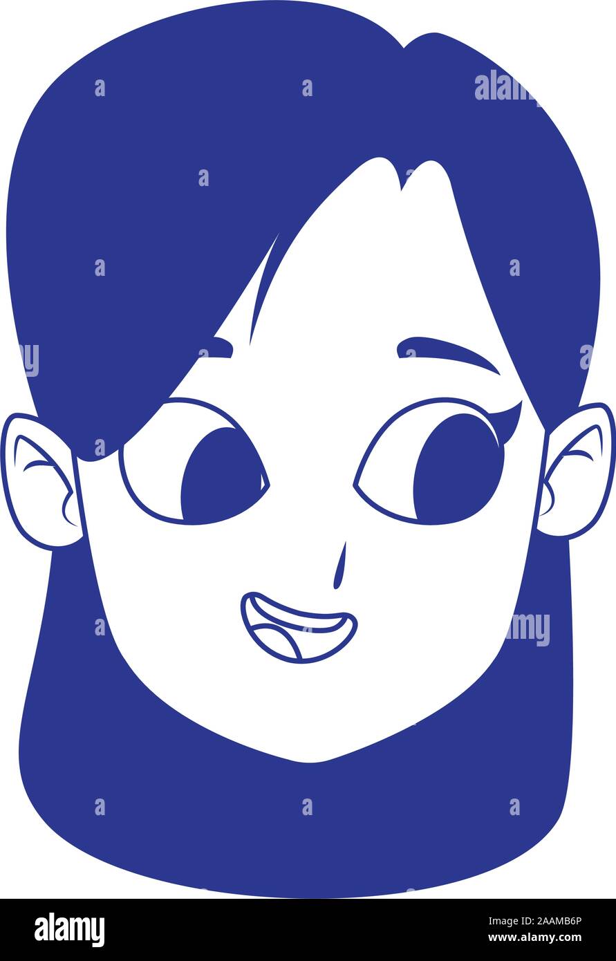 cartoon girl face icon, flat design Stock Vector Image & Art - Alamy