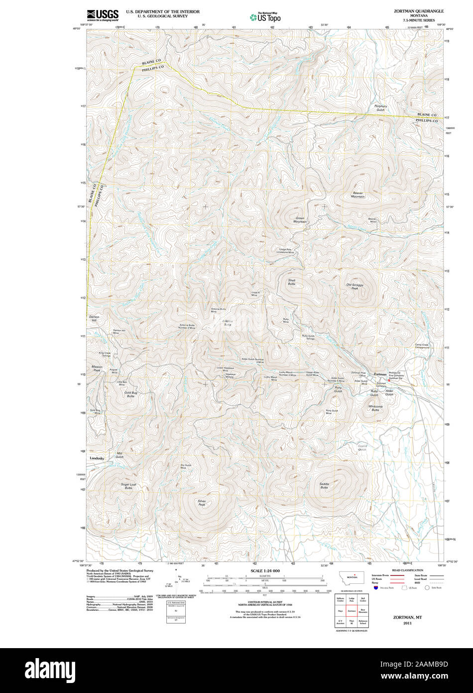 Map of zortman montana hi-res stock photography and images - Alamy