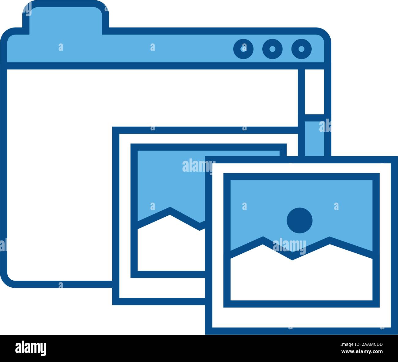 folder file pictures internet line and fill style illustration Stock ...