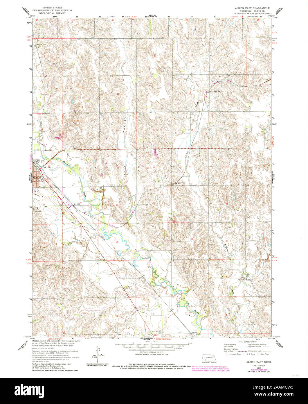 Map of albion nebraska hi-res stock photography and images - Alamy