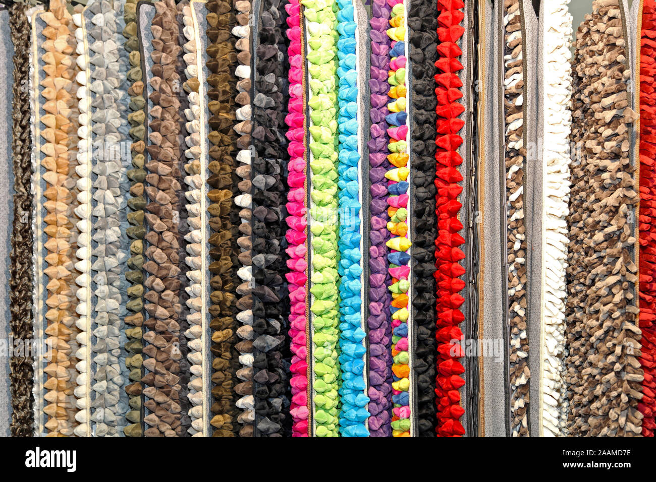 Big selection of carpet color samples for interior decoration Stock ...