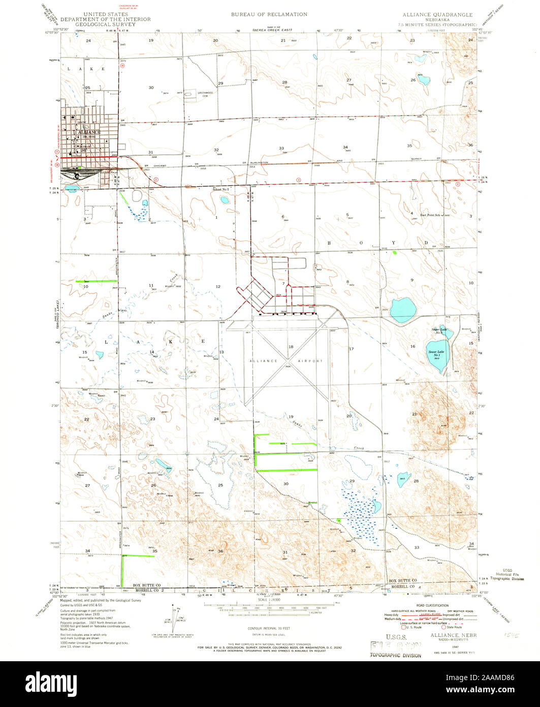 Map of alliance nebraska Cut Out Stock Images & Pictures - Alamy