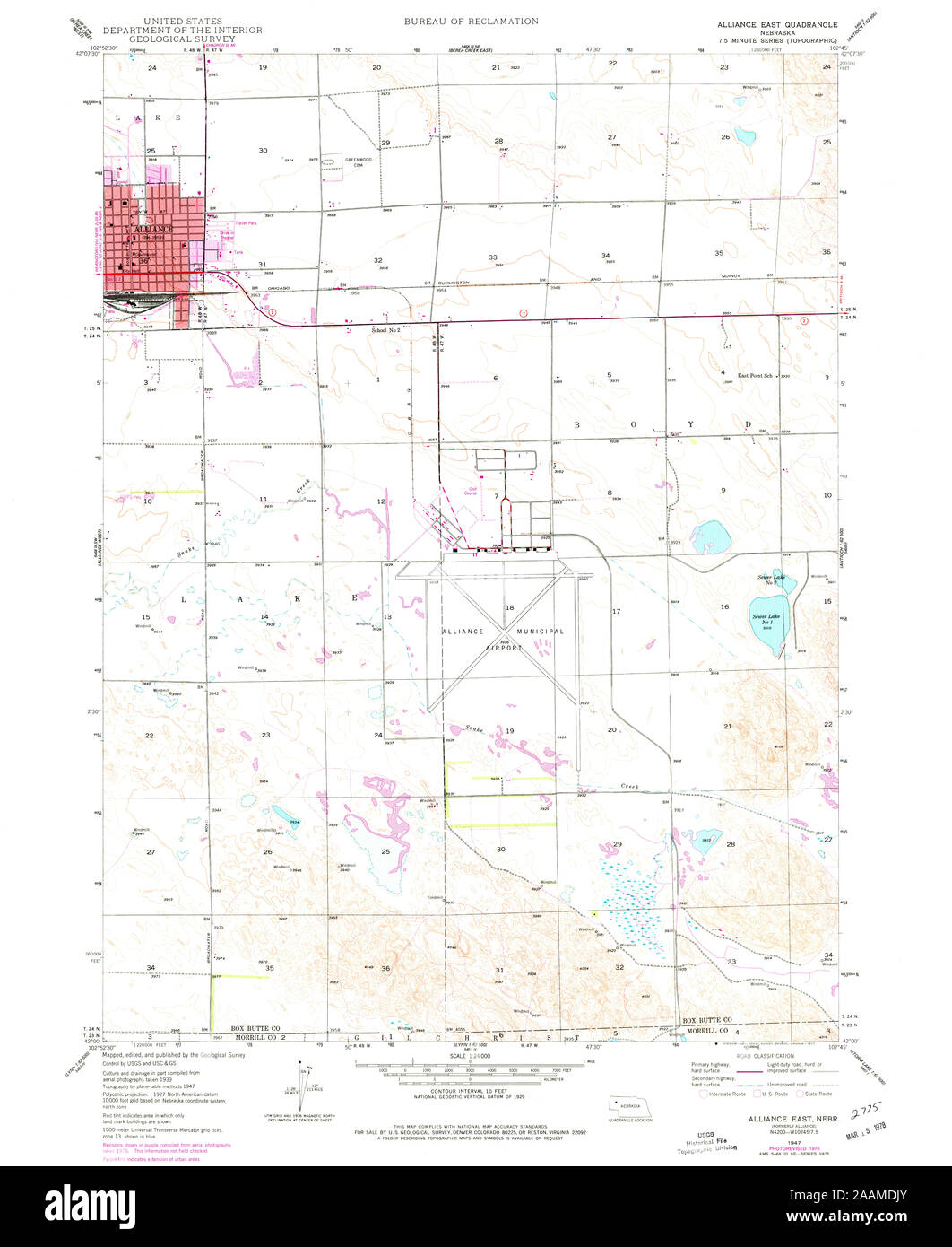 Map of alliance nebraska Cut Out Stock Images & Pictures - Alamy