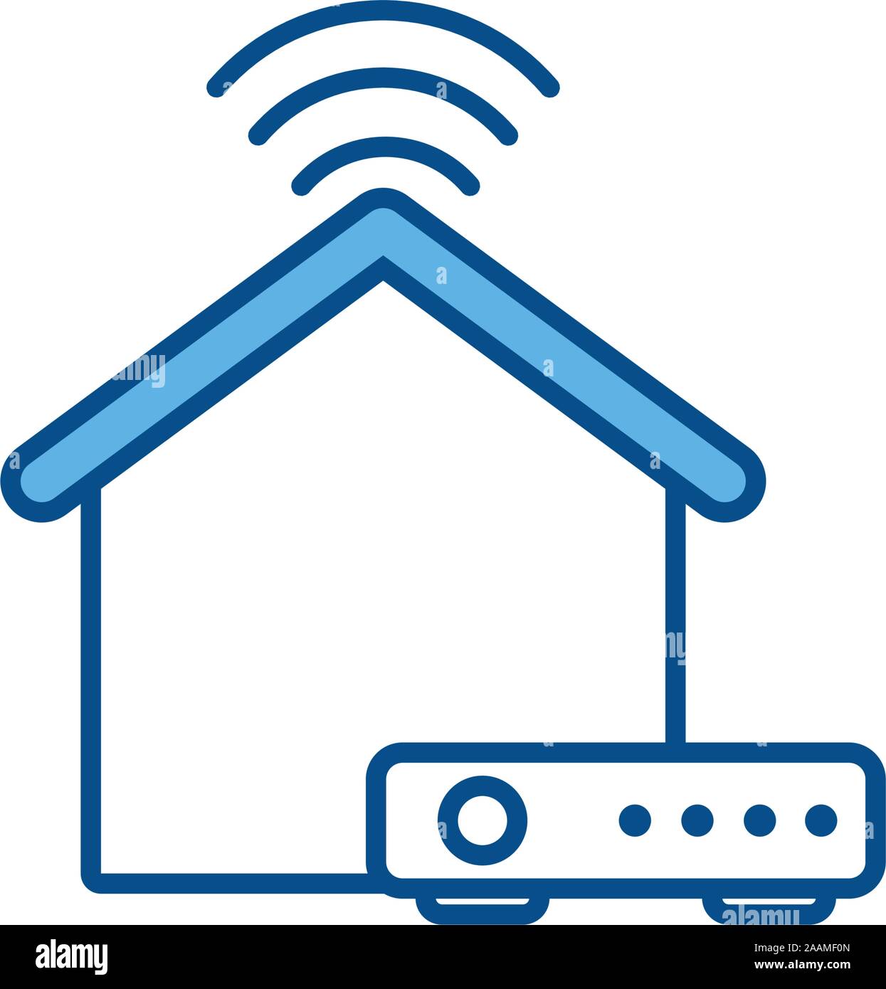 router signal home internet line and fill style illustration Stock ...