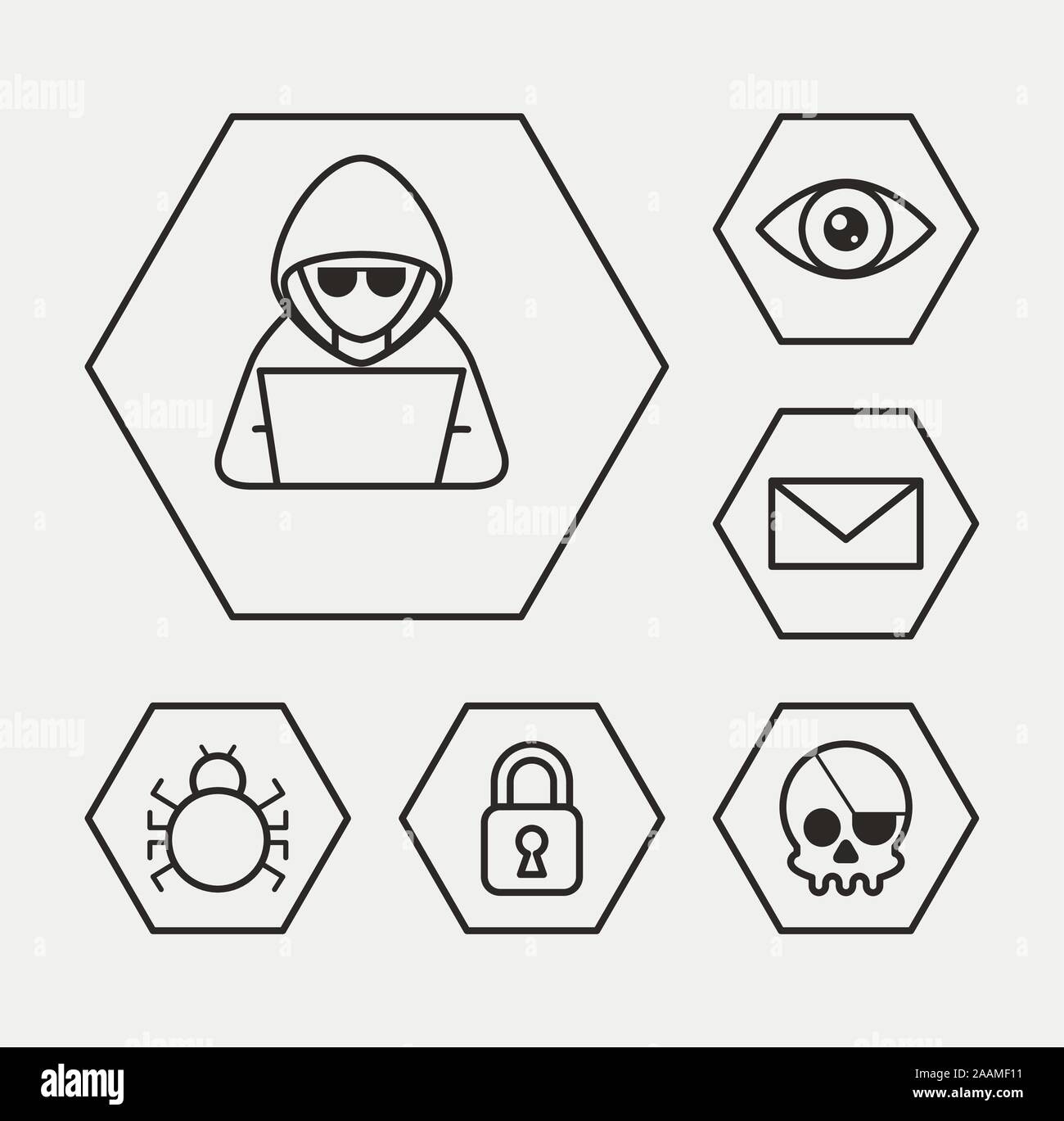 bundle of cyber security set icons Stock Vector Image & Art - Alamy