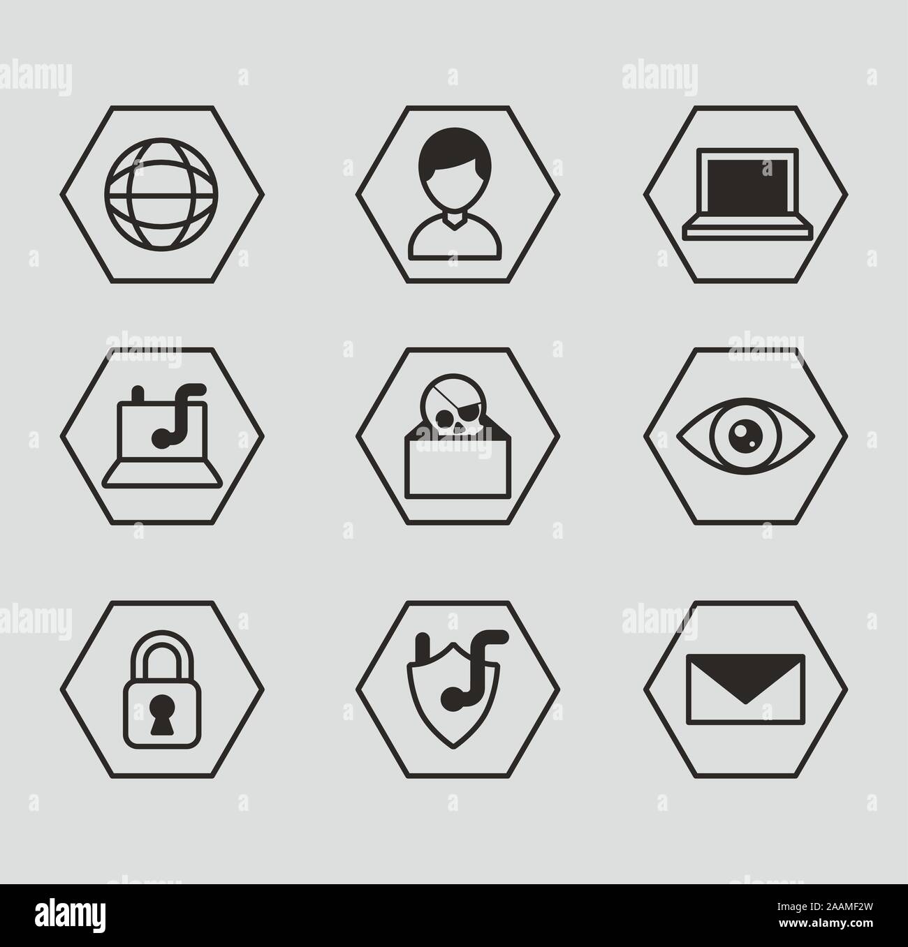 bundle of cyber security set icons Stock Vector Image & Art - Alamy