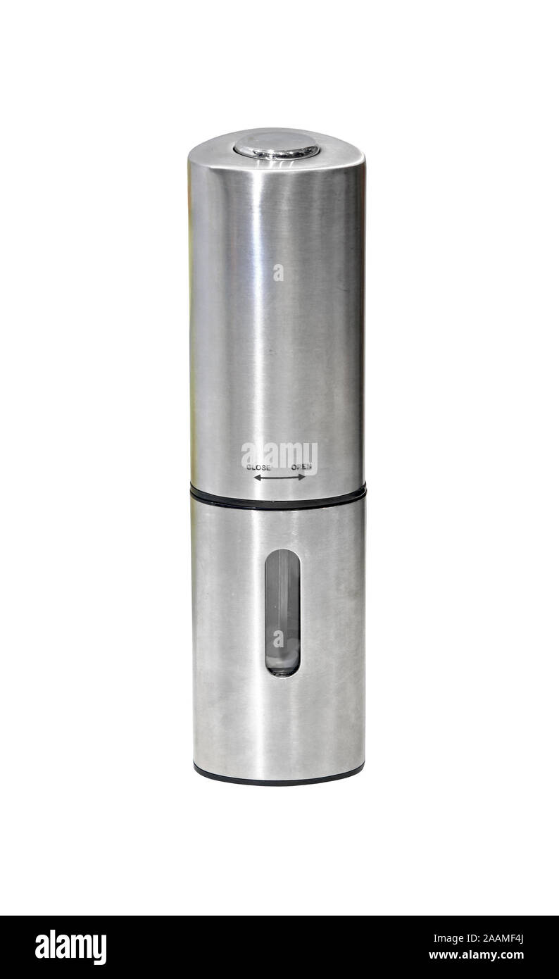 Metal pepper grinder isolated with clipping path included Stock Photo ...