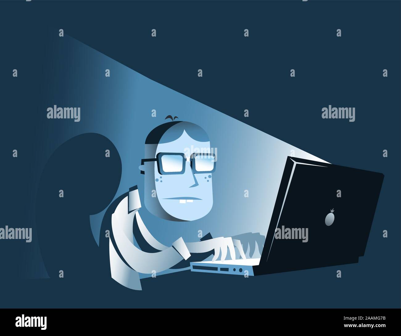 Computer hacker in the dark Stock Vector Image & Art - Alamy