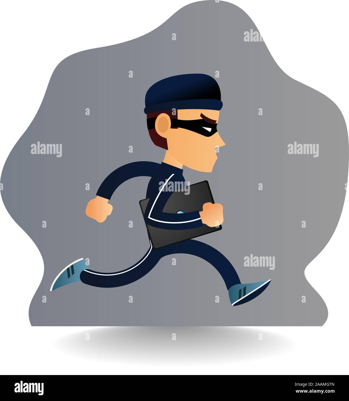 robber is running away with a laptop computer Stock Vector Image & Art ...