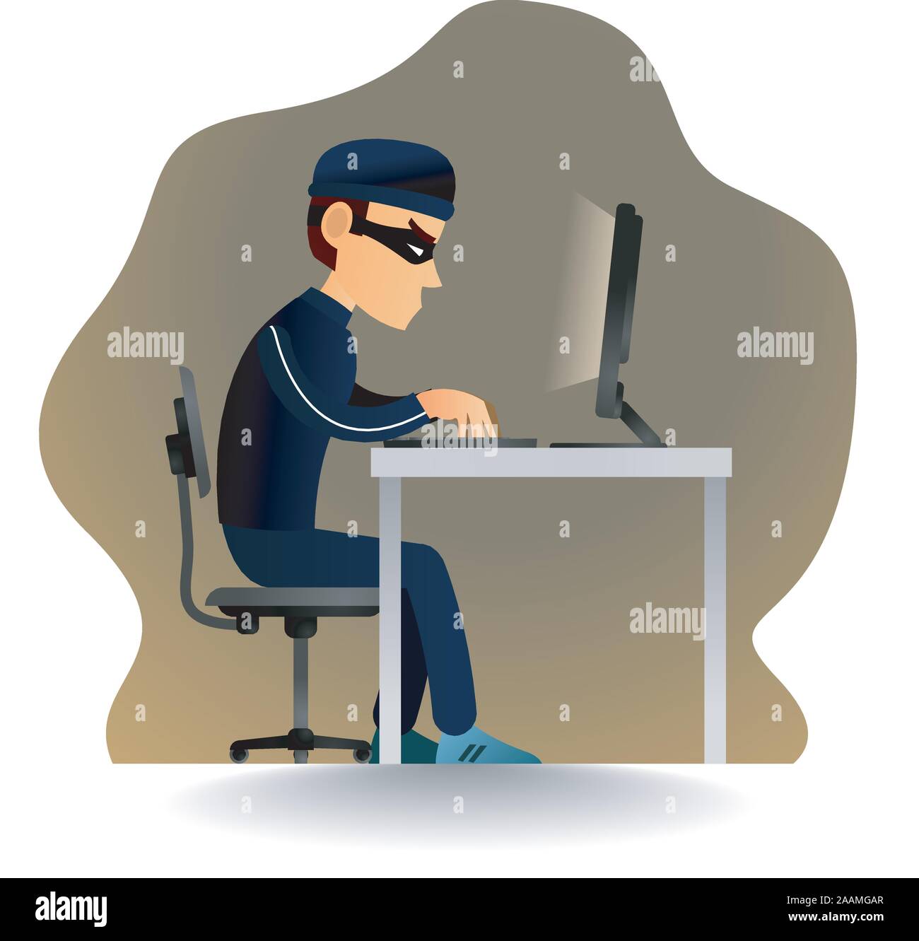 Hacking system black vector Stock Vector Images - Alamy