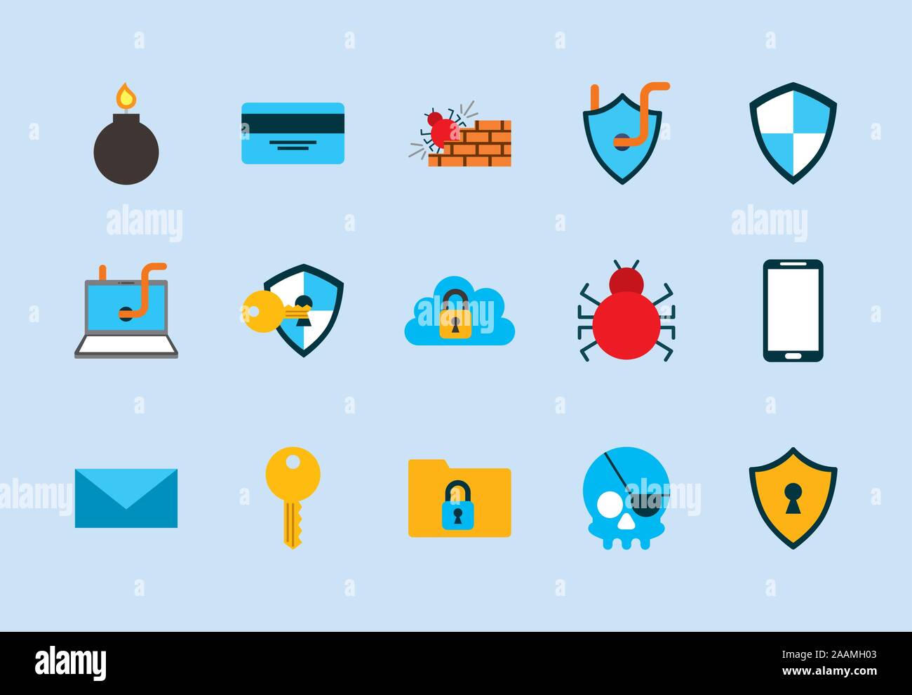 bundle of cyber security set icons Stock Vector Image & Art - Alamy