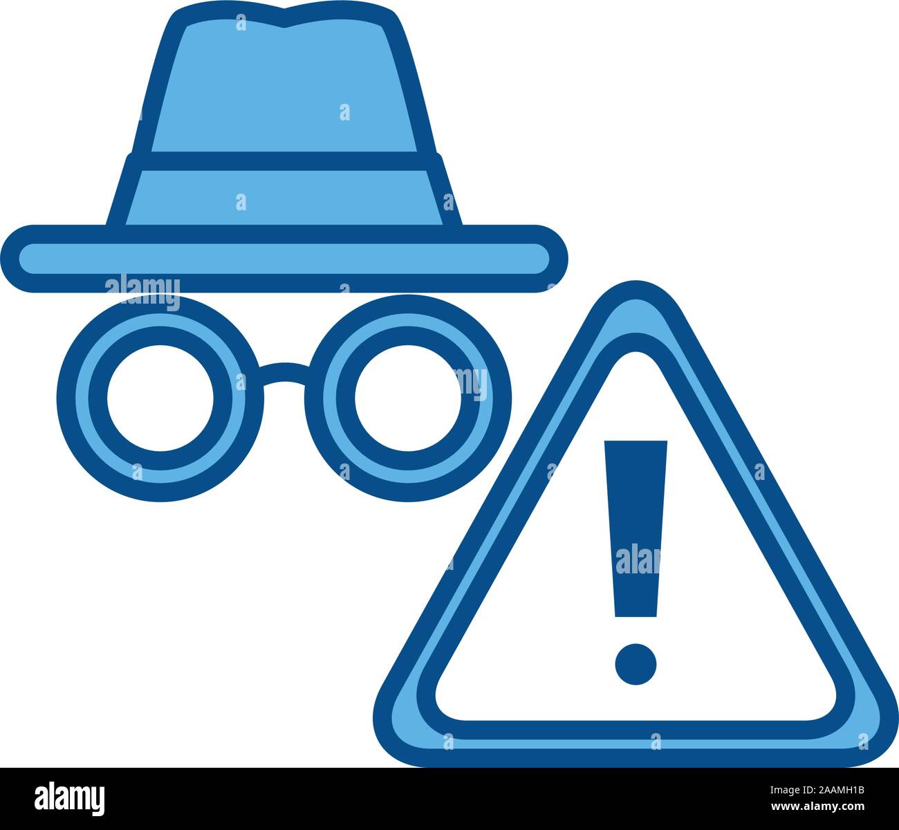 hacker alert internet line and fill style illustration Stock Vector ...