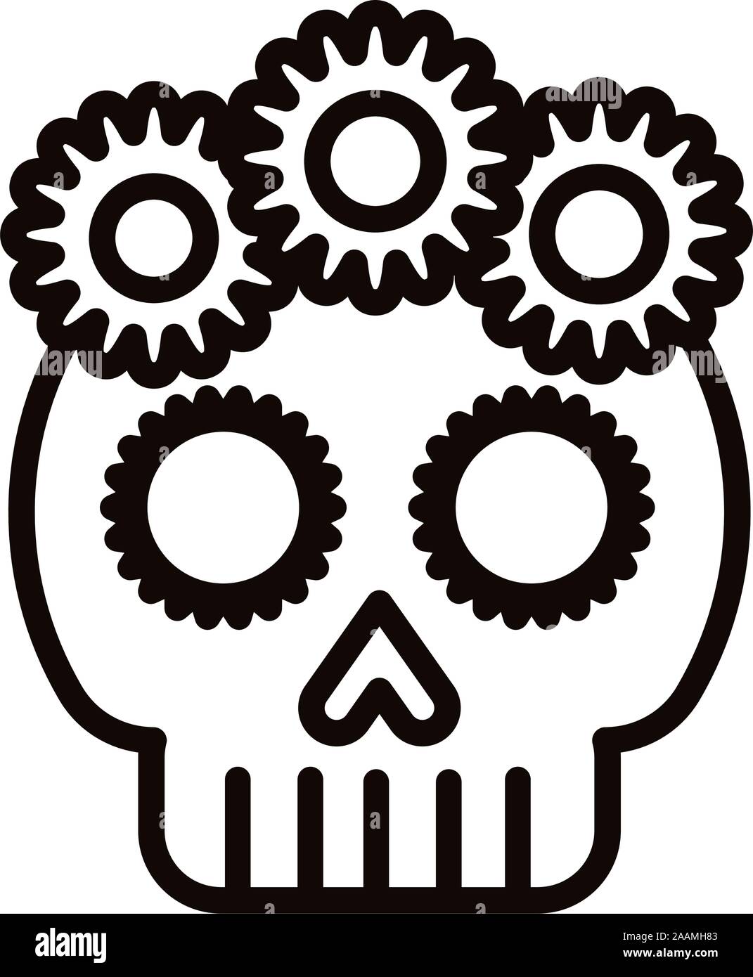 mexican skull mask culture with flowers Stock Vector Image & Art - Alamy