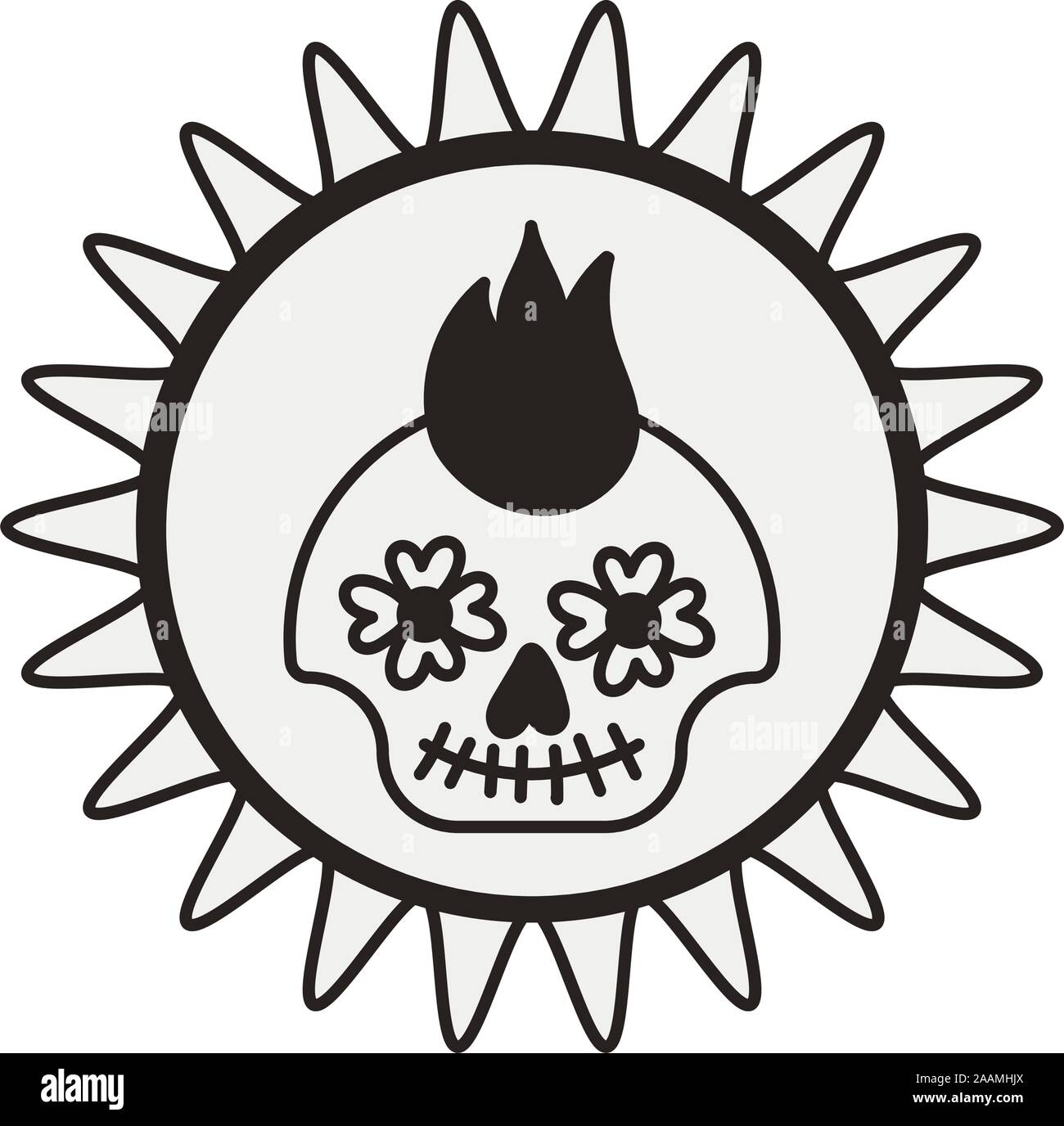 mexican skull mask with flower decoration Stock Vector Image & Art - Alamy