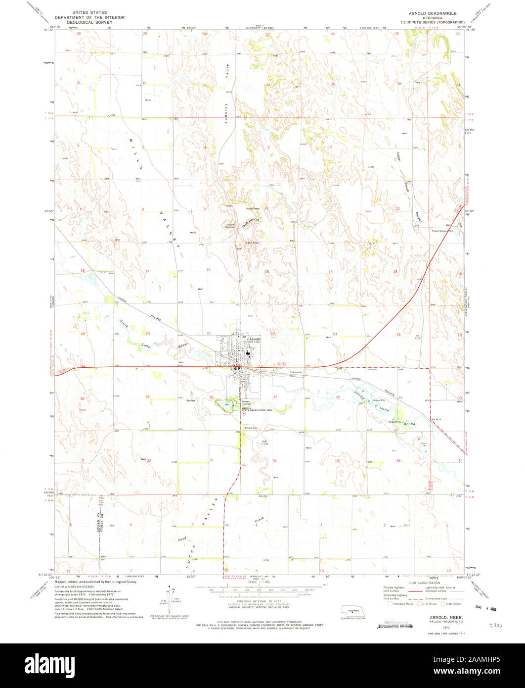 Map of arnold nebraska hi-res stock photography and images - Alamy