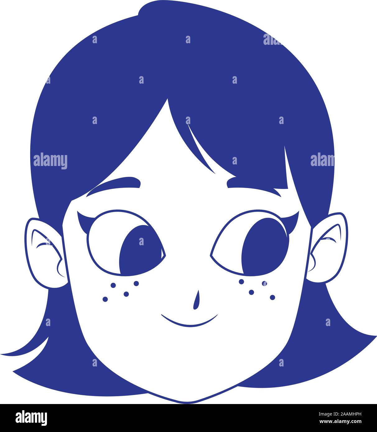 cute woman face icon, flat design Stock Vector Image & Art - Alamy