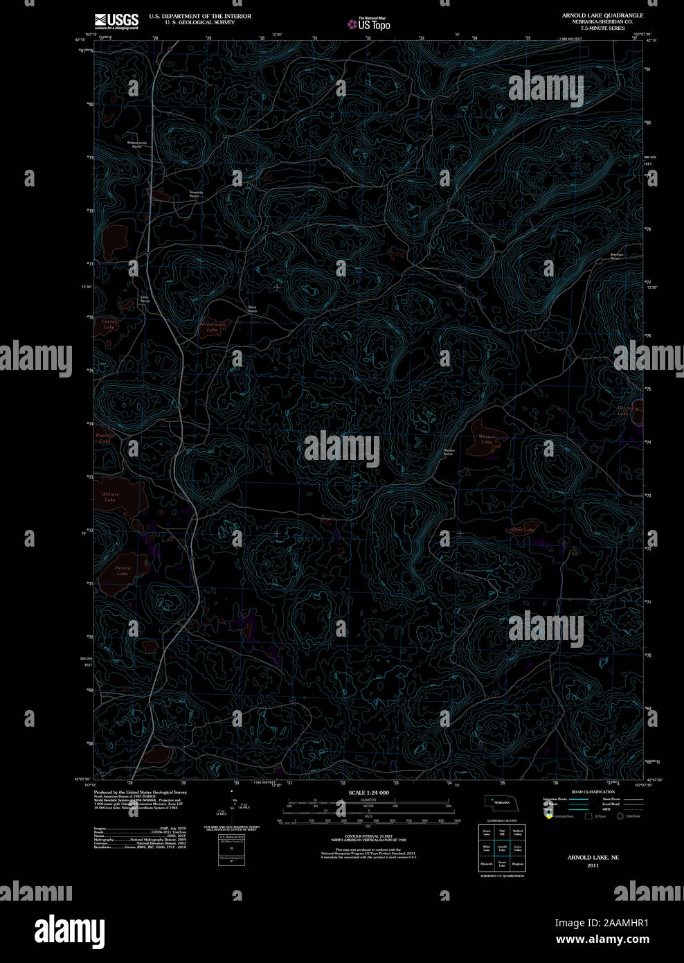 Map of arnold nebraska hi-res stock photography and images - Alamy