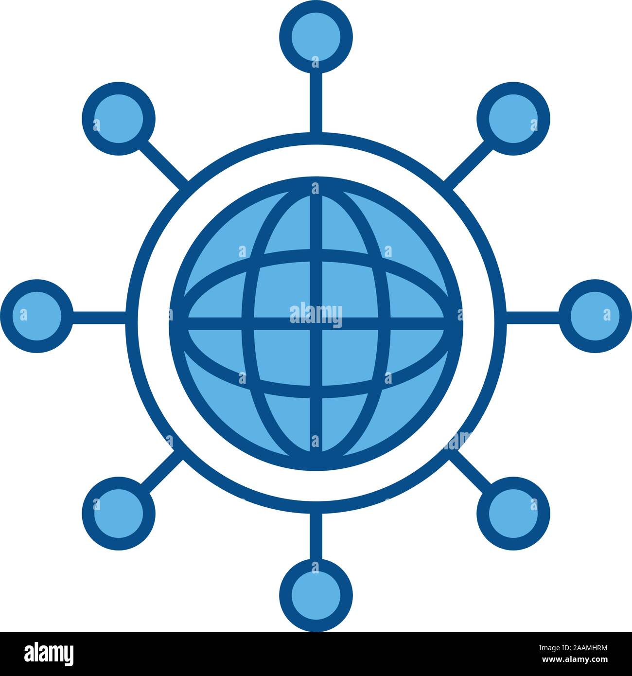 world connection internet line and fill style illustration Stock Vector ...