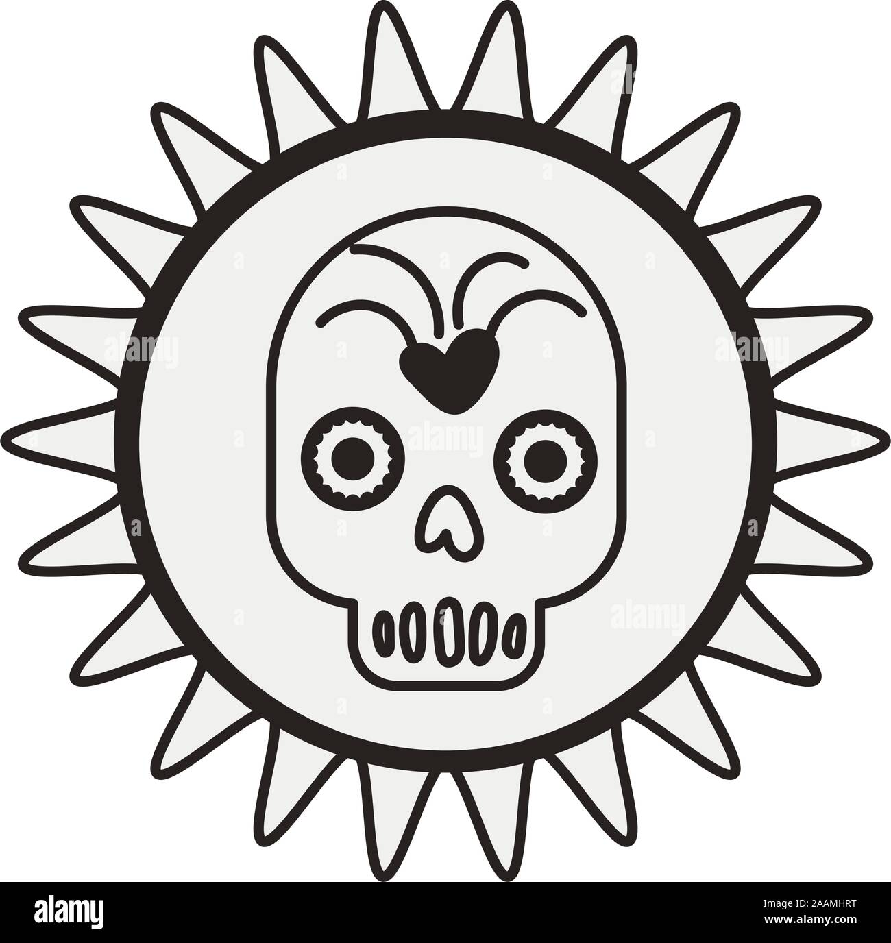 mexican skull mask with flower decoration Stock Vector Image & Art - Alamy