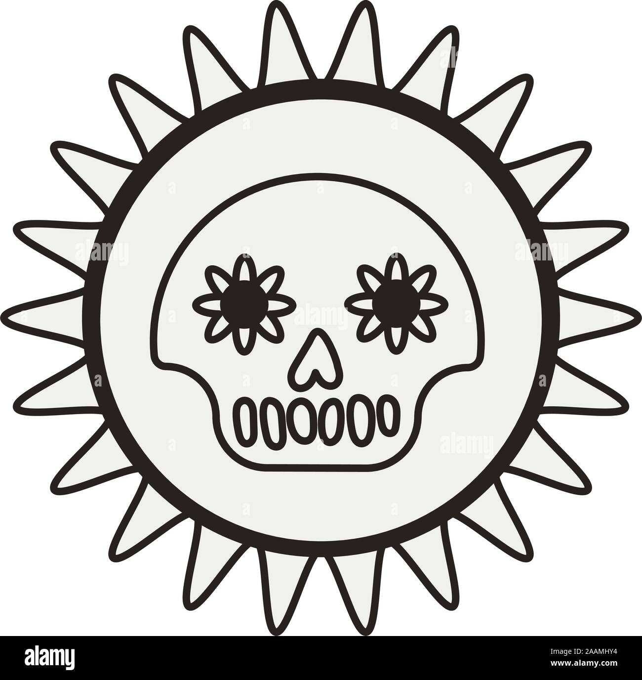 mexican skull mask with flower decoration Stock Vector Image & Art - Alamy