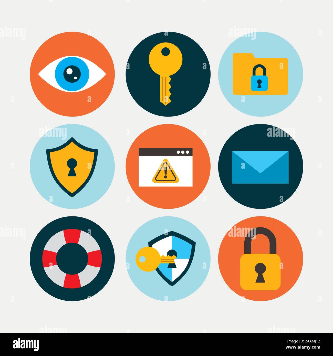 bundle of cyber security set icons Stock Vector Image & Art - Alamy