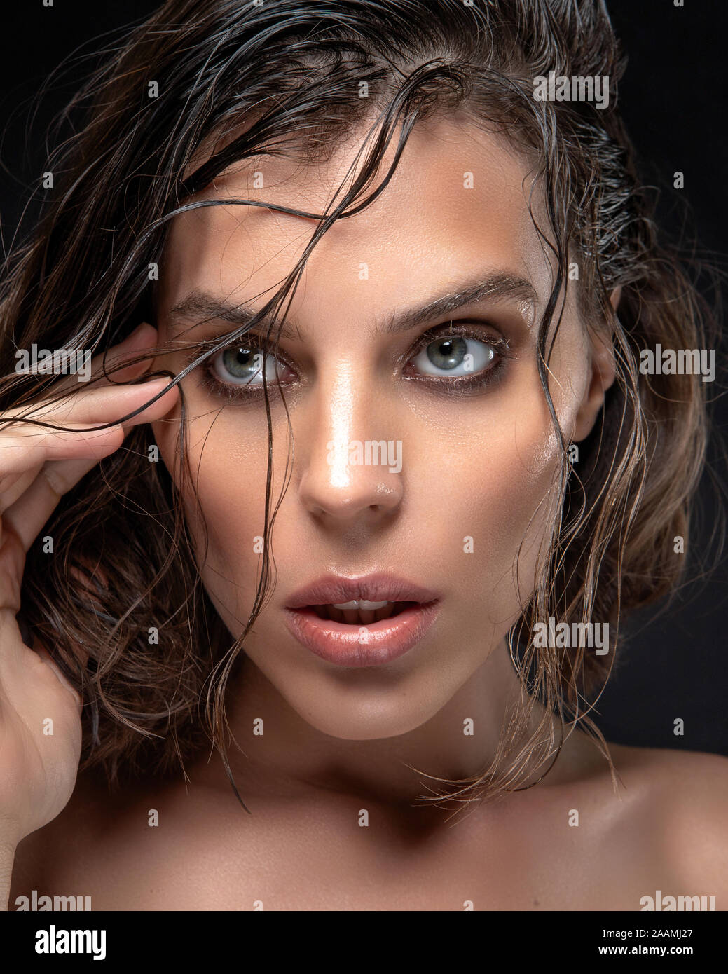 beauty shoot of a gorgeous female with glowing skin Stock Photo - Alamy