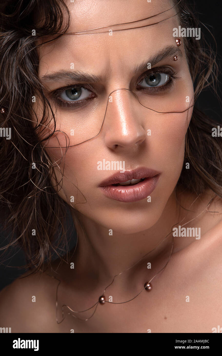 beauty portrait with creative make up Stock Photo - Alamy