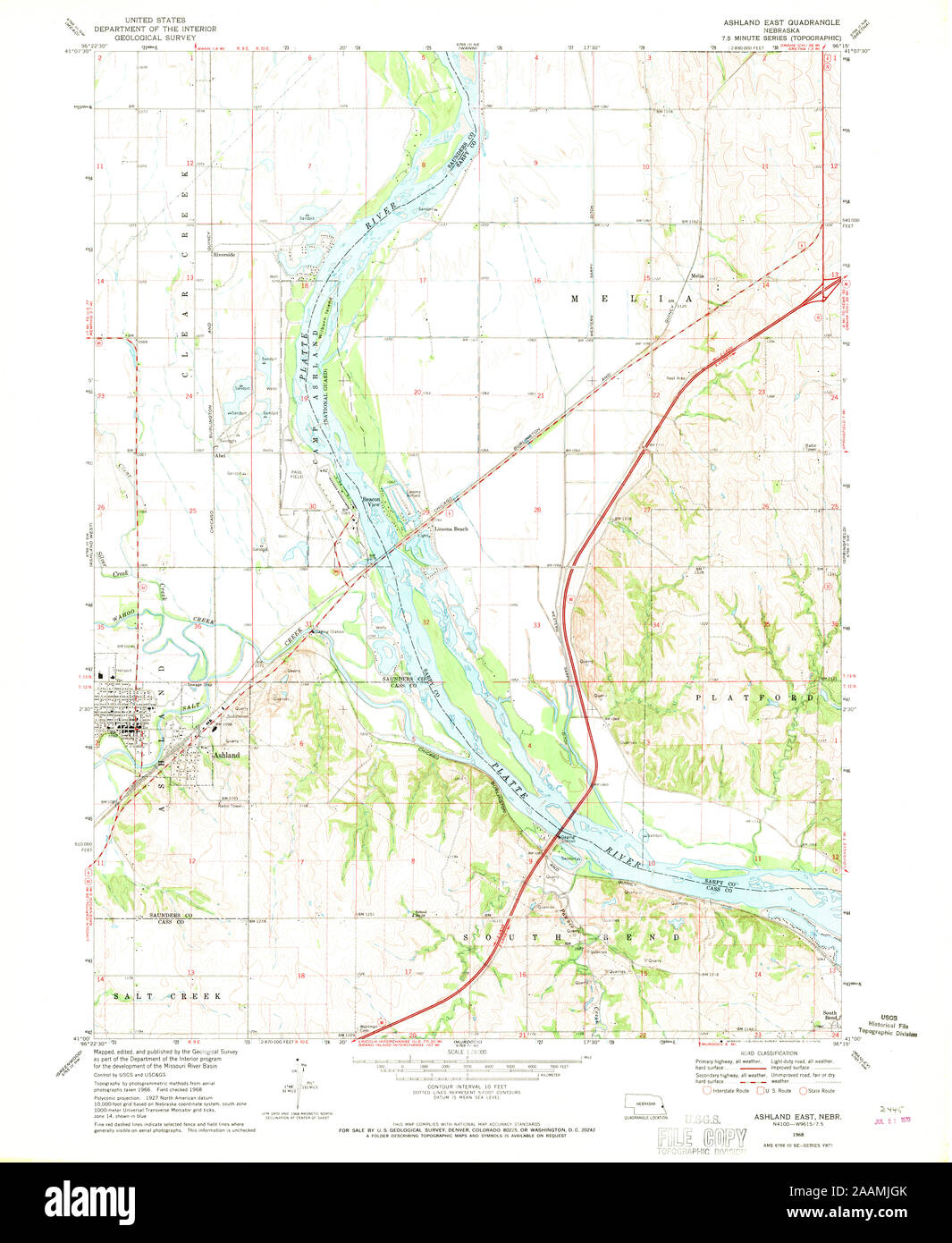 Ashland nebraska map hi-res stock photography and images - Alamy