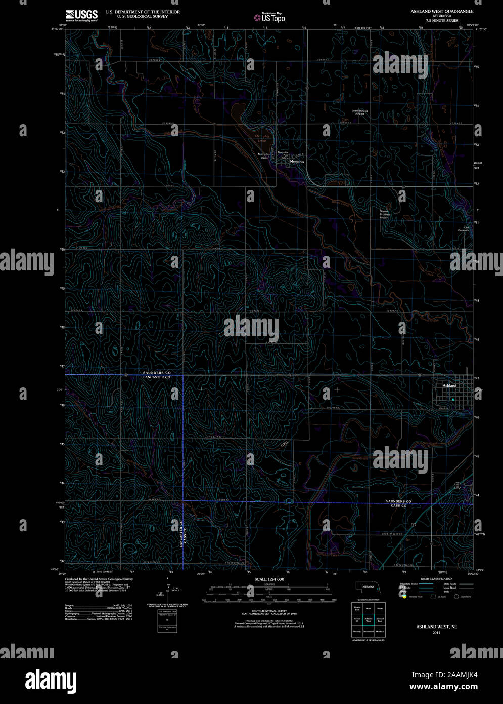 Map of ashland nebraska hi-res stock photography and images - Alamy