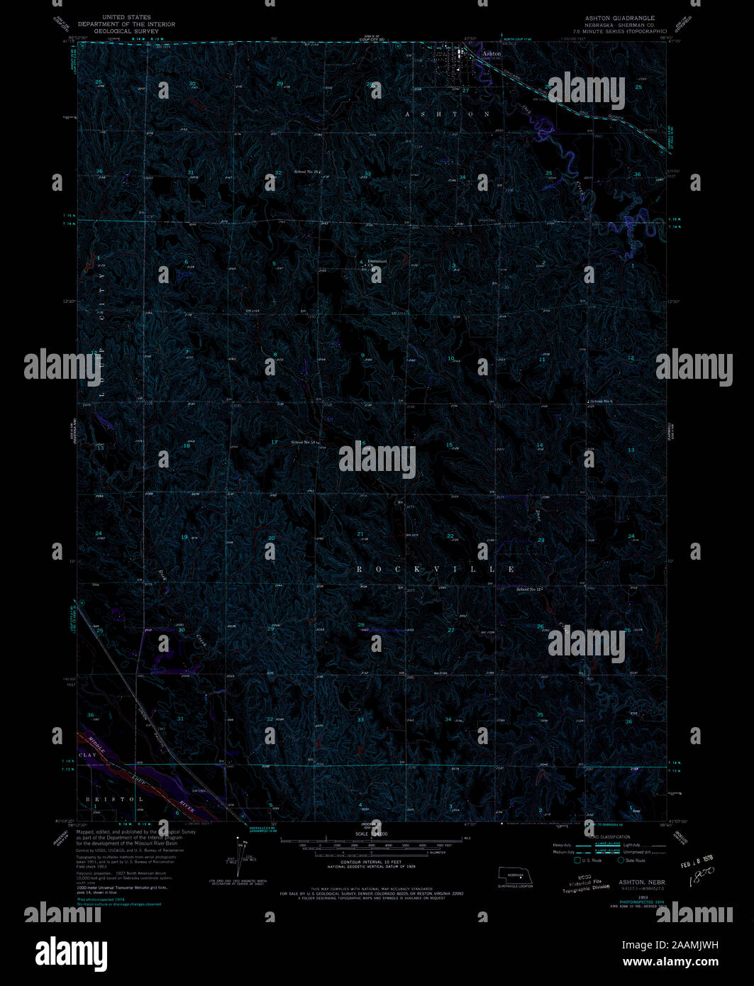 Ashton nebraska map hi-res stock photography and images - Alamy