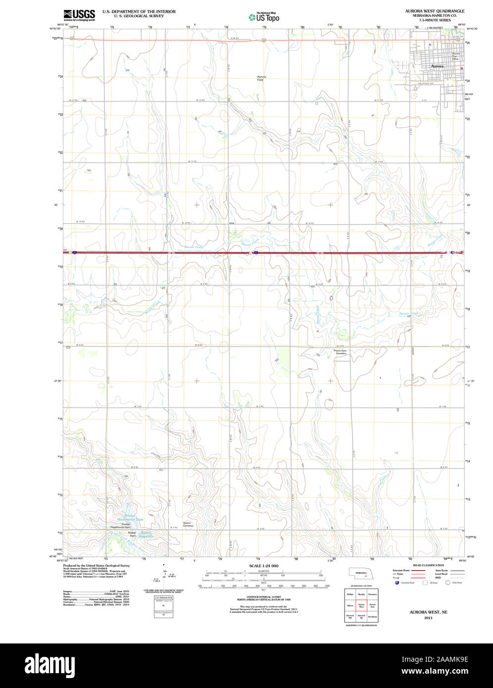 Aurora nebraska map Cut Out Stock Images & Pictures - Alamy